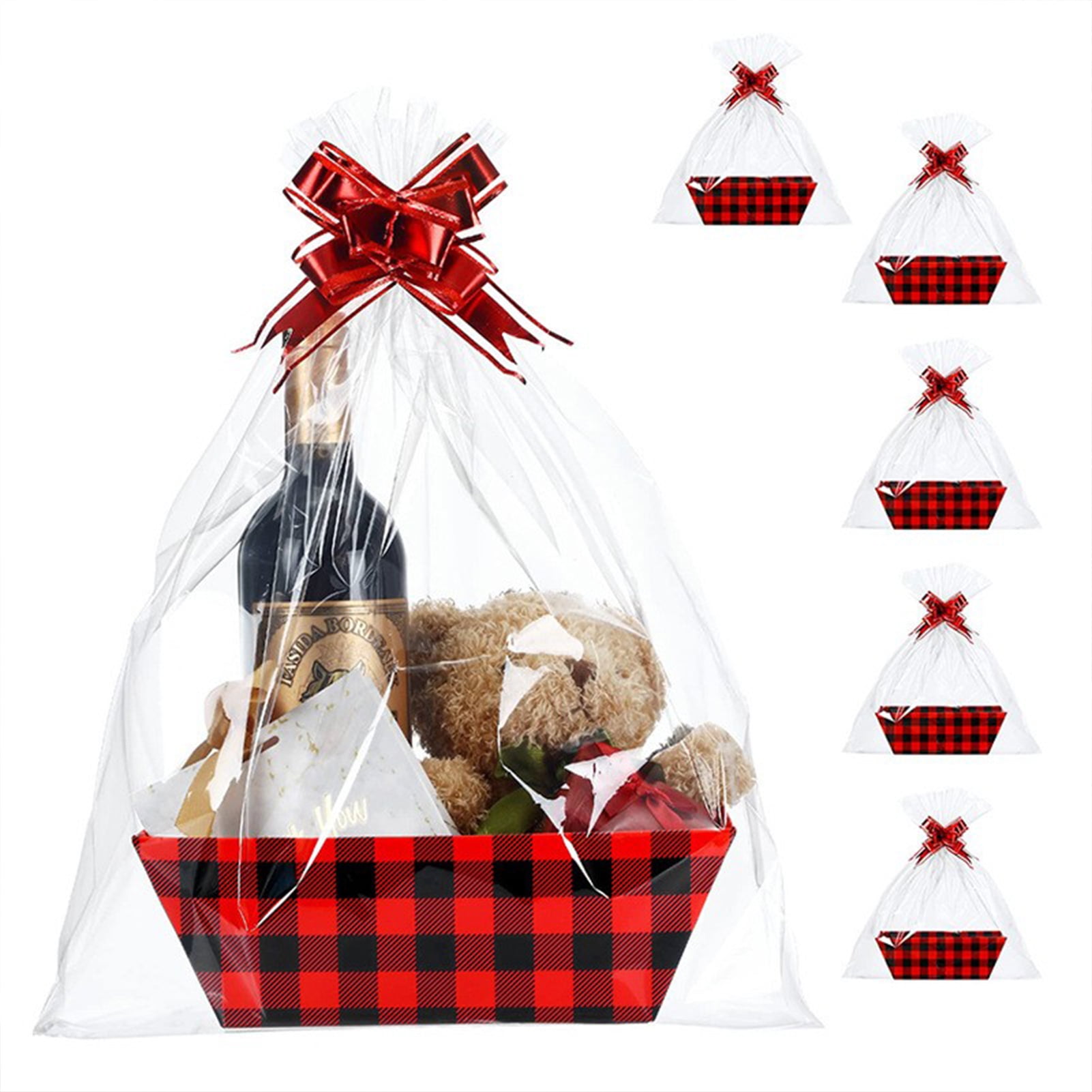 Baskets For Gifts Empty, 6 PCS Sturdy Diy Bulk Gift Basket Kraft Market ...