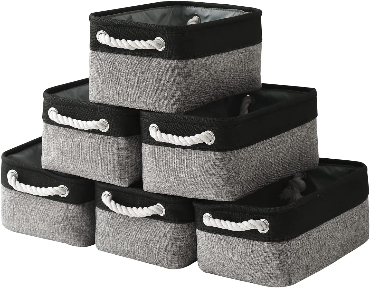 Baskets Storage Bins 12x8x5 inch [6-Pack] Fabric Storage Baskets Cloth ...