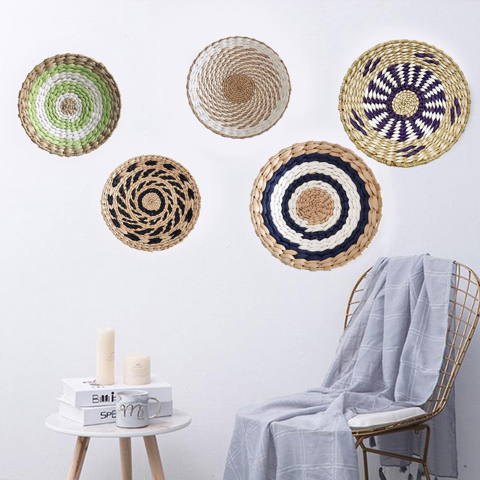 Baskets for Wall Decor, Woven Basket Wall Decor,Farmhouse & Rustic Flat ...