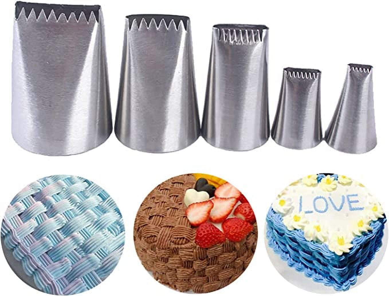 Basketweave Piping Tip Set,Stainless Steel Half Row Braided Flower ...