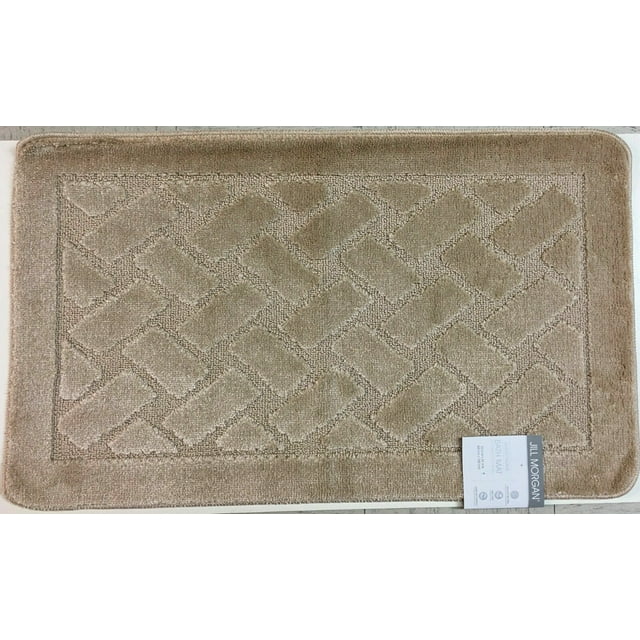 Basketweave Sculptured Bathroom Rug with Non Skid Back, 18" x 30 ...