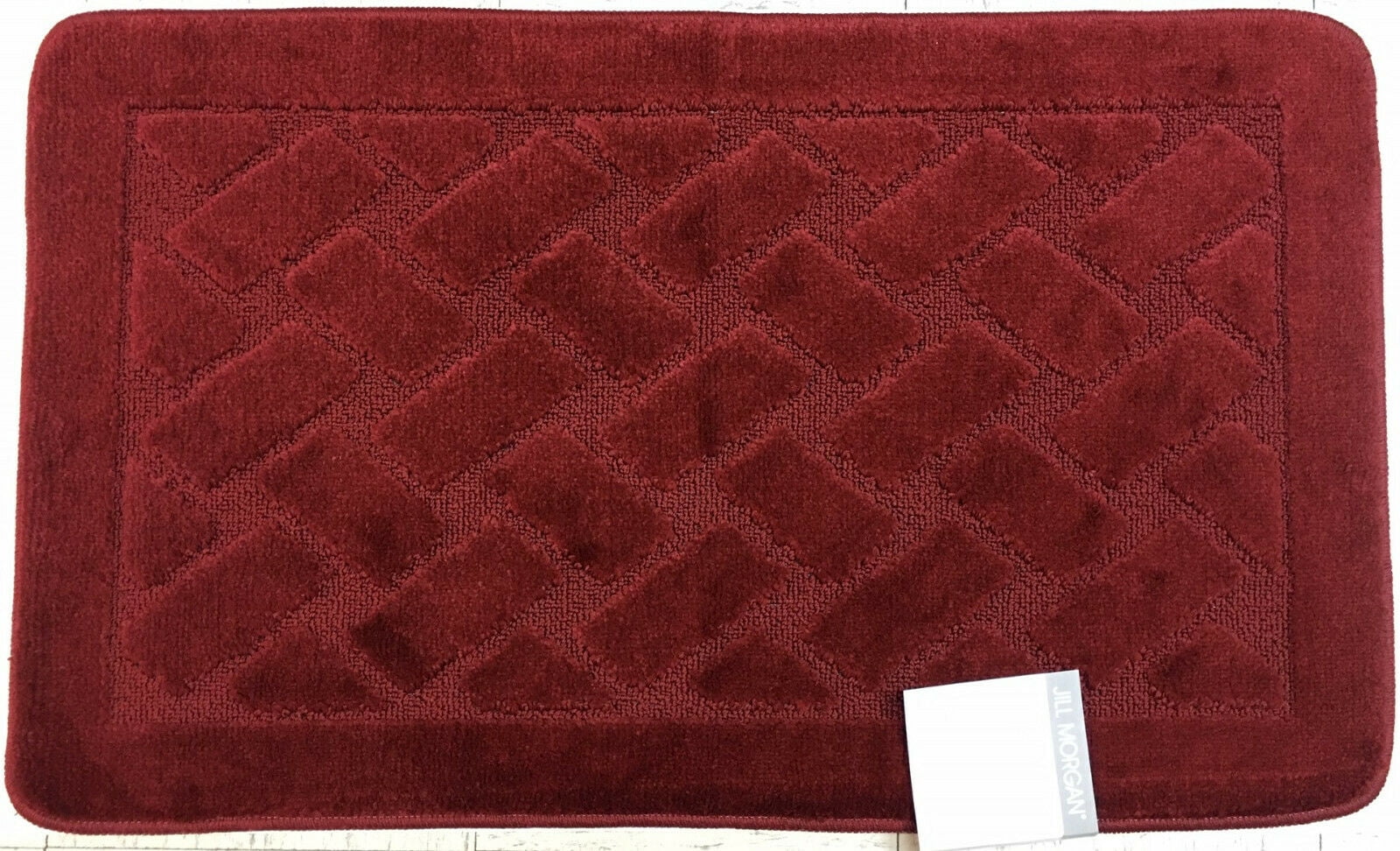 Basketweave Sculptured Bathroom Rug with Non Skid Back, 18" x 30 ...