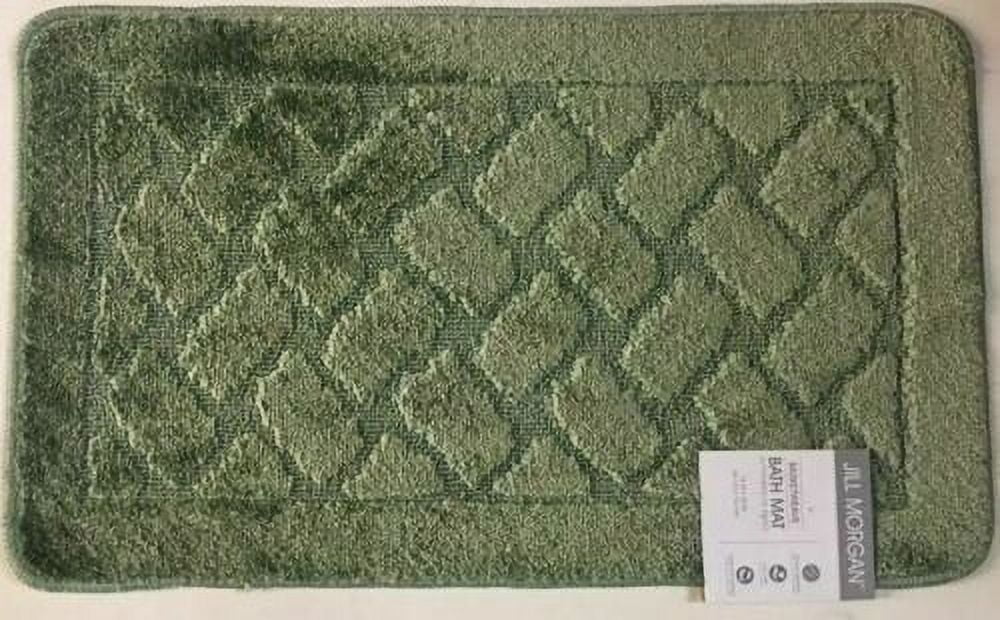 Kool Home Basketweave Sculptured Bathroom Rug, 24" x 40", Green ...