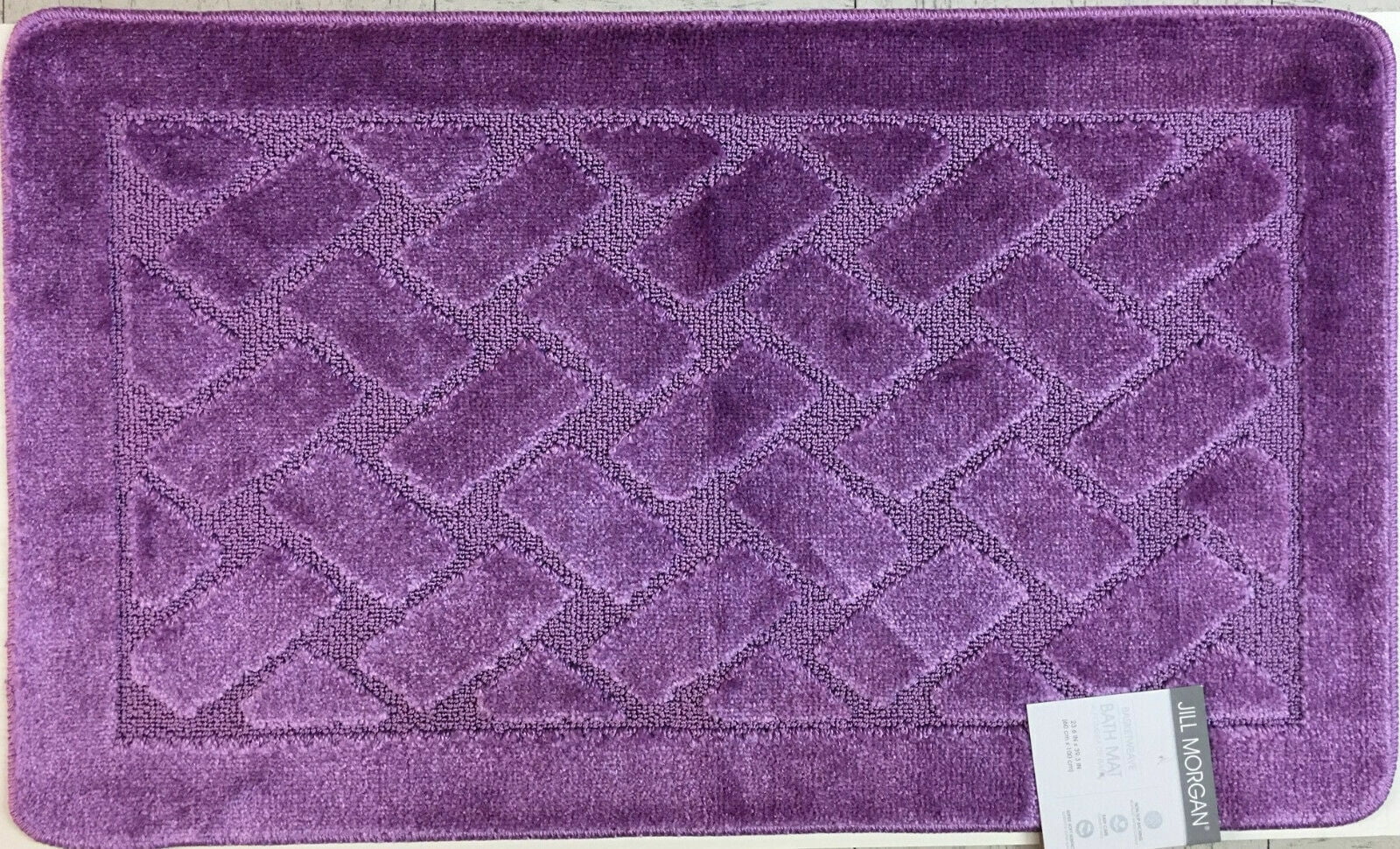 Basketweave Sculptured Bathroom Rug with Non Skid Back, 24" x 40 ...