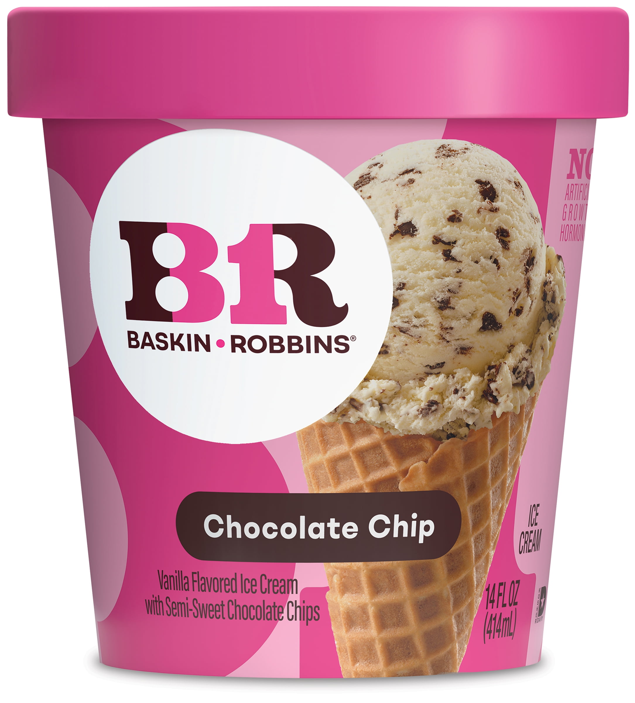 Baskin-Robbins Chocolate Chip Ice Cream, 14 fl oz Tub - No Artificial ...