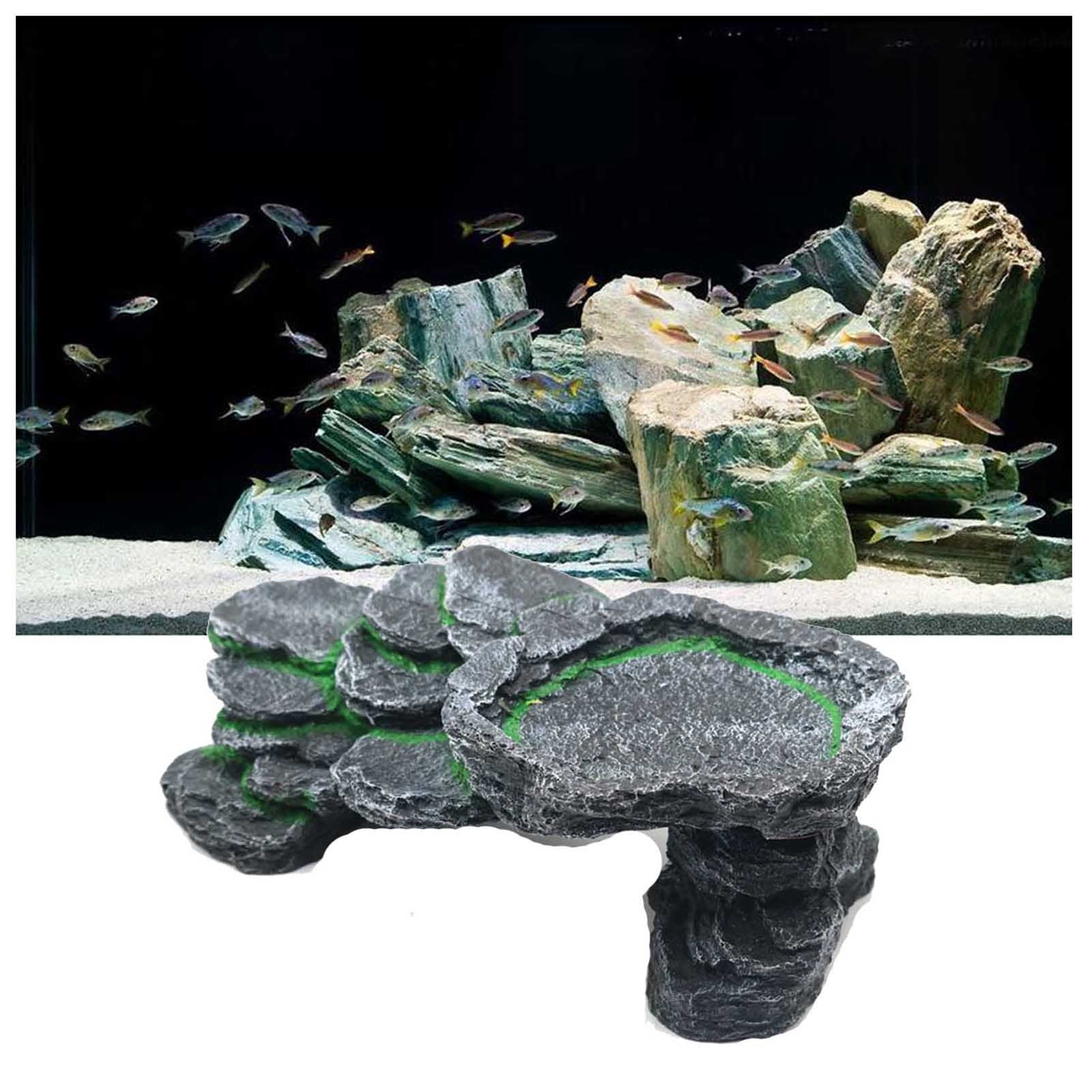 Basking Platform, Resin Aquarium Rock Ornament, Aquarium Landscaping ...
