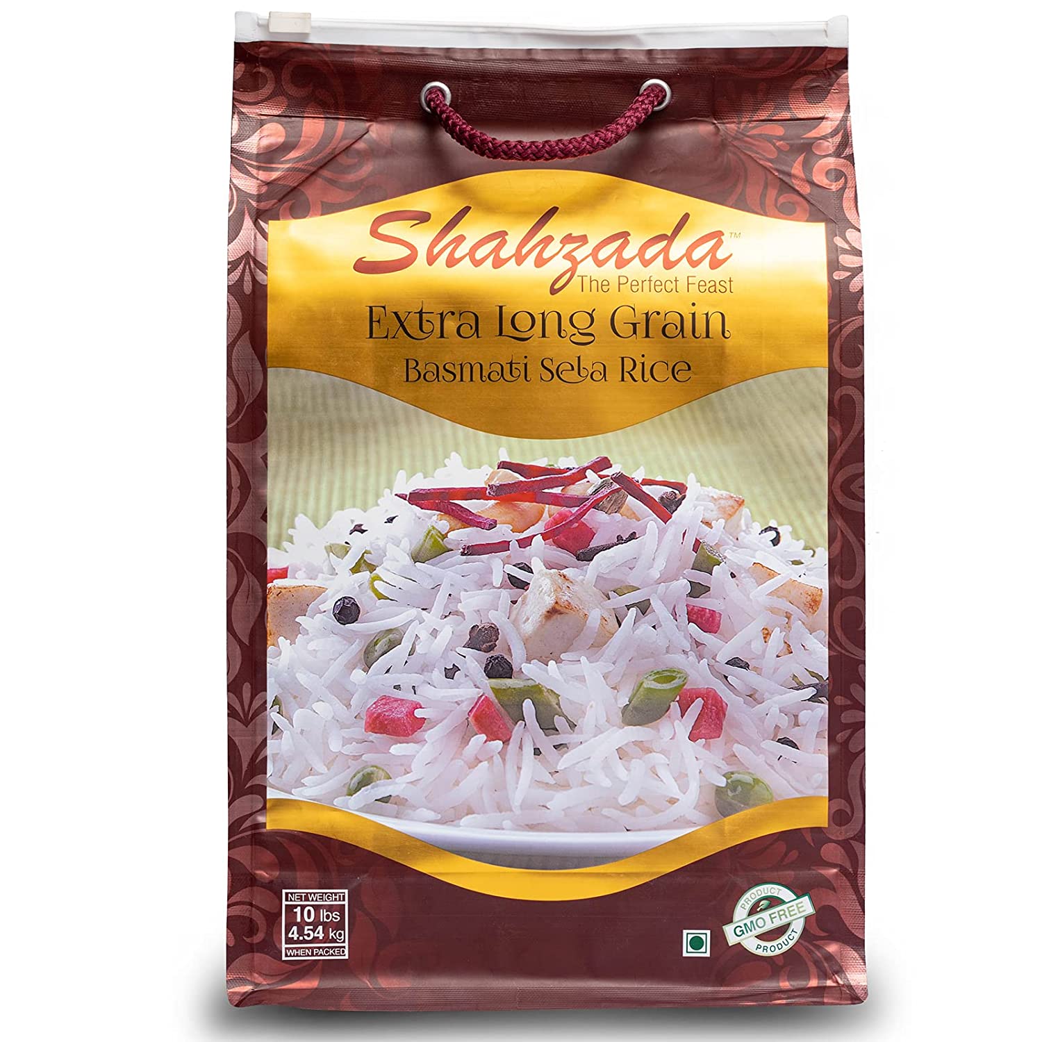 Basmati Sela Rice 10 Lbs. Extra Long Grain, Non-Sticky, Non GMO, Vegan, Gluten , No Cholesterol ...