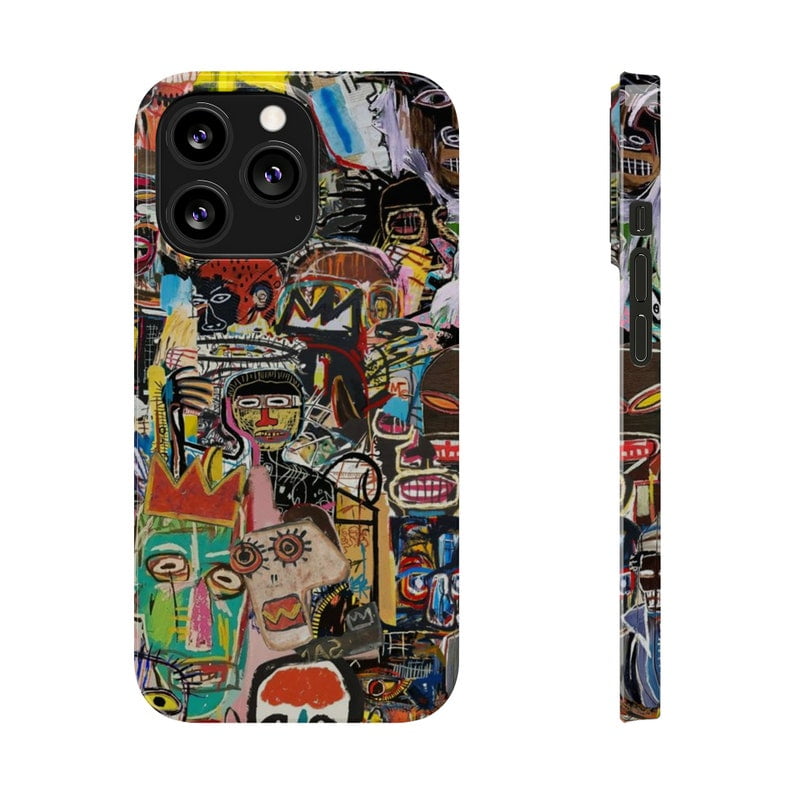 Basquiat Abstract Art Phone Case for iPhone 11-17 Slim Modern Artistic ...