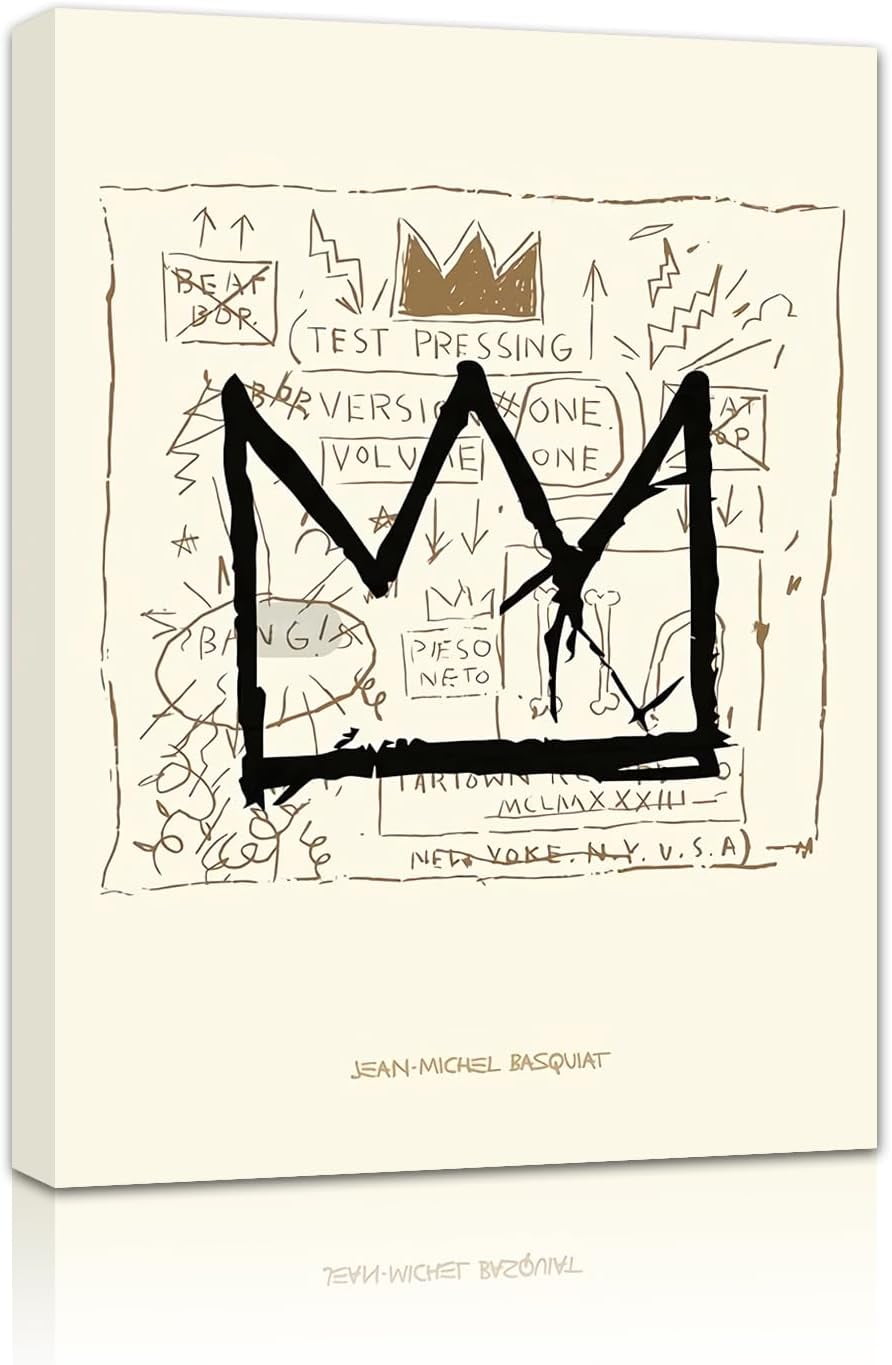 Basquiat Poster, Canvas Prints Jean Michel Basquiat Art, Basquiat Crown Wall Decor, Street Wall ...
