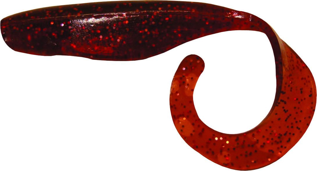 Bass Assassin Fishing Lure CSA27401 Curly Shad Swimbait 4" Rootbeer Red ...