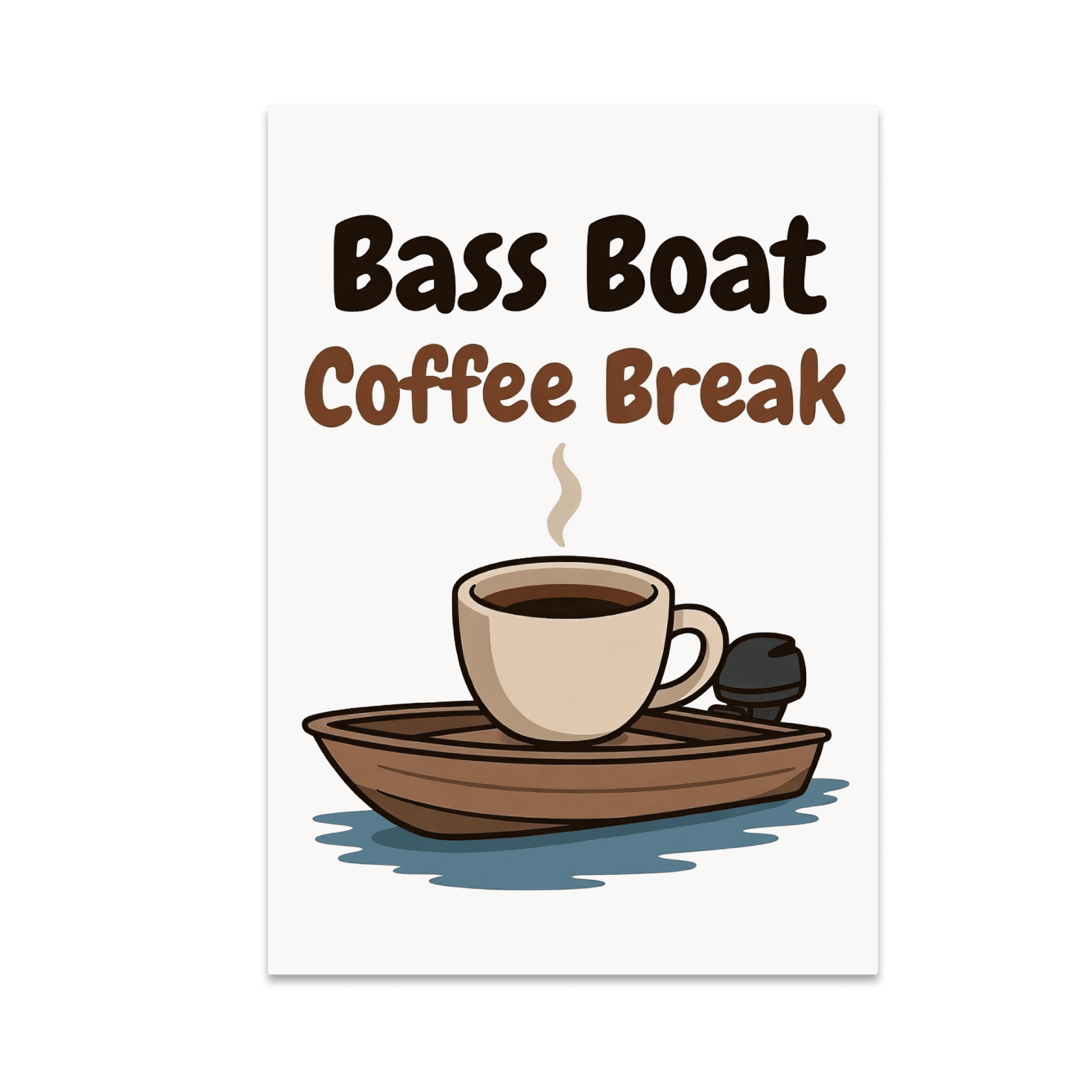 Bass Boat Coffee Break Poster - Fishing Enthusiast - 13x19 Poster Print ...