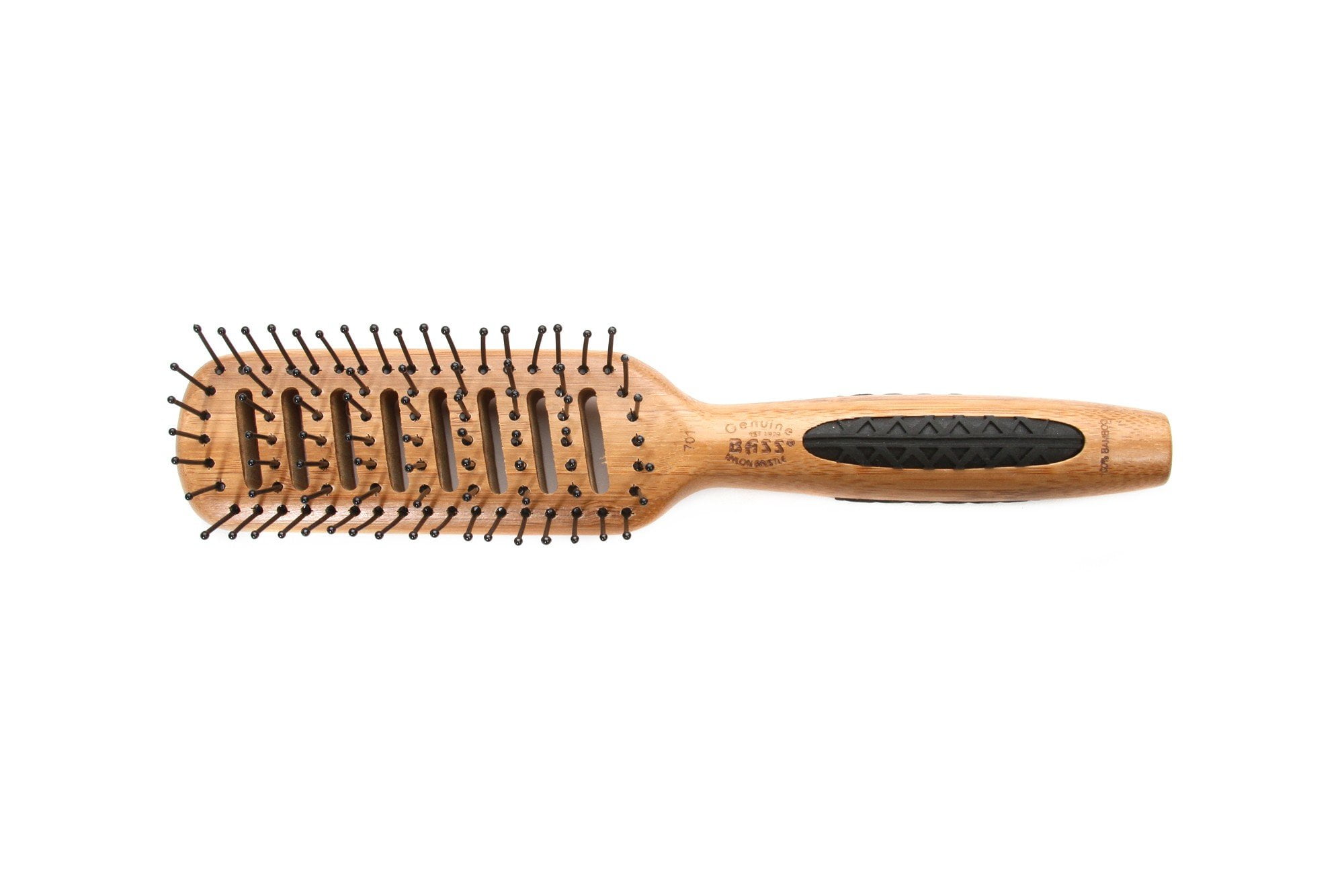 Bass Brushes Large Wood Vent Nylon Bristle Rubber Ring Grips Dark ...