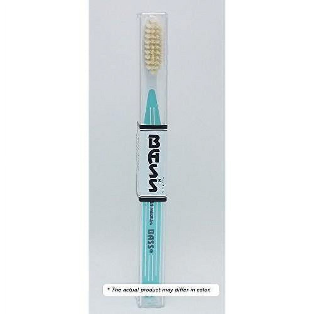 Bass Brushes Tooth Brush Natural Bristle Plastic Pin Striped Handle 1 ...