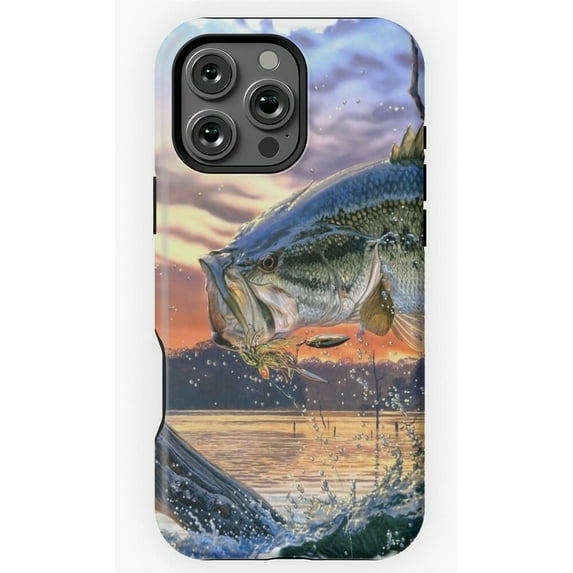 Bass Busting Fishing Outdoor Hobby Art iPhone 11–16 Pro Max Compatible ...