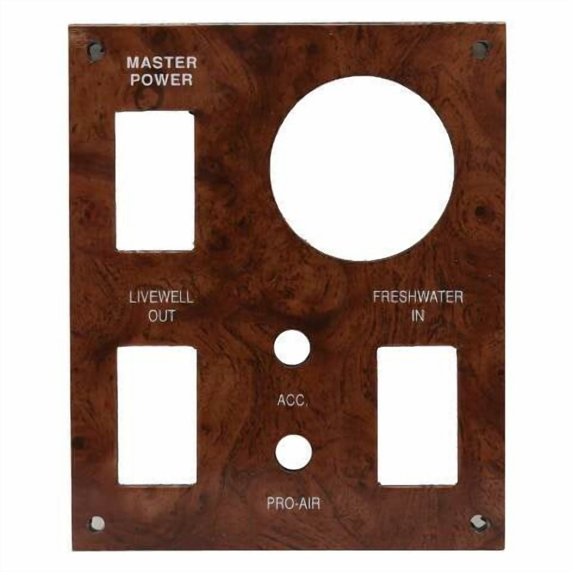 Bass Cat Boat Blank Switch Panel | Master Power Livewell Woodgrain ...