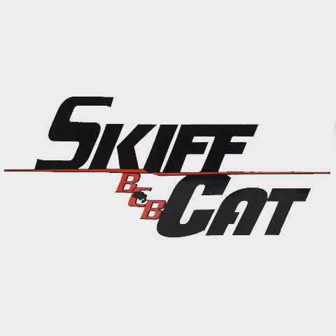 Bass Cat Boat Emblem Decal | Skiff Cat Black / Red Sticker - Walmart.com