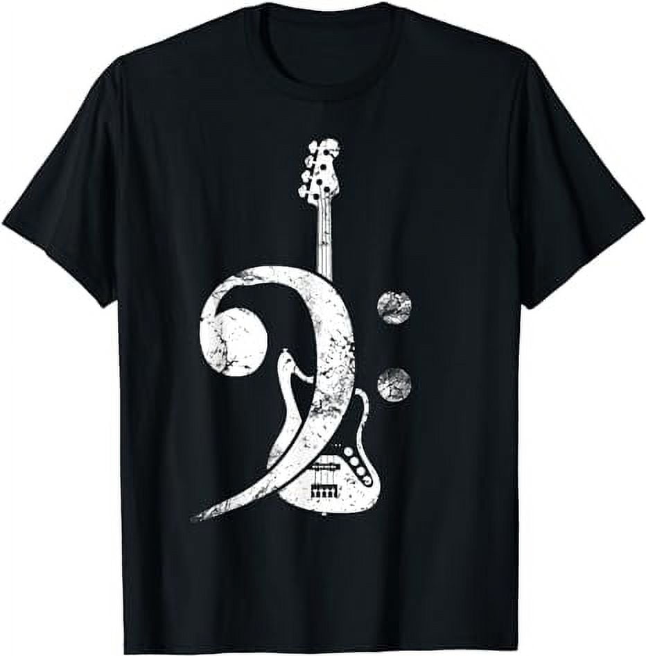 Bass Clef Bass Guitar T-Shirt - Walmart.com