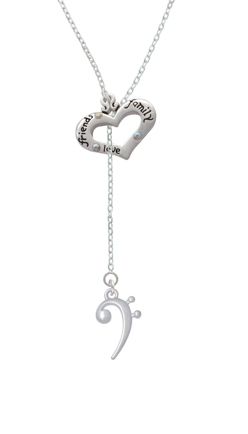 Bass Clef - Friends Family Heart Lariat Necklace - Walmart.com