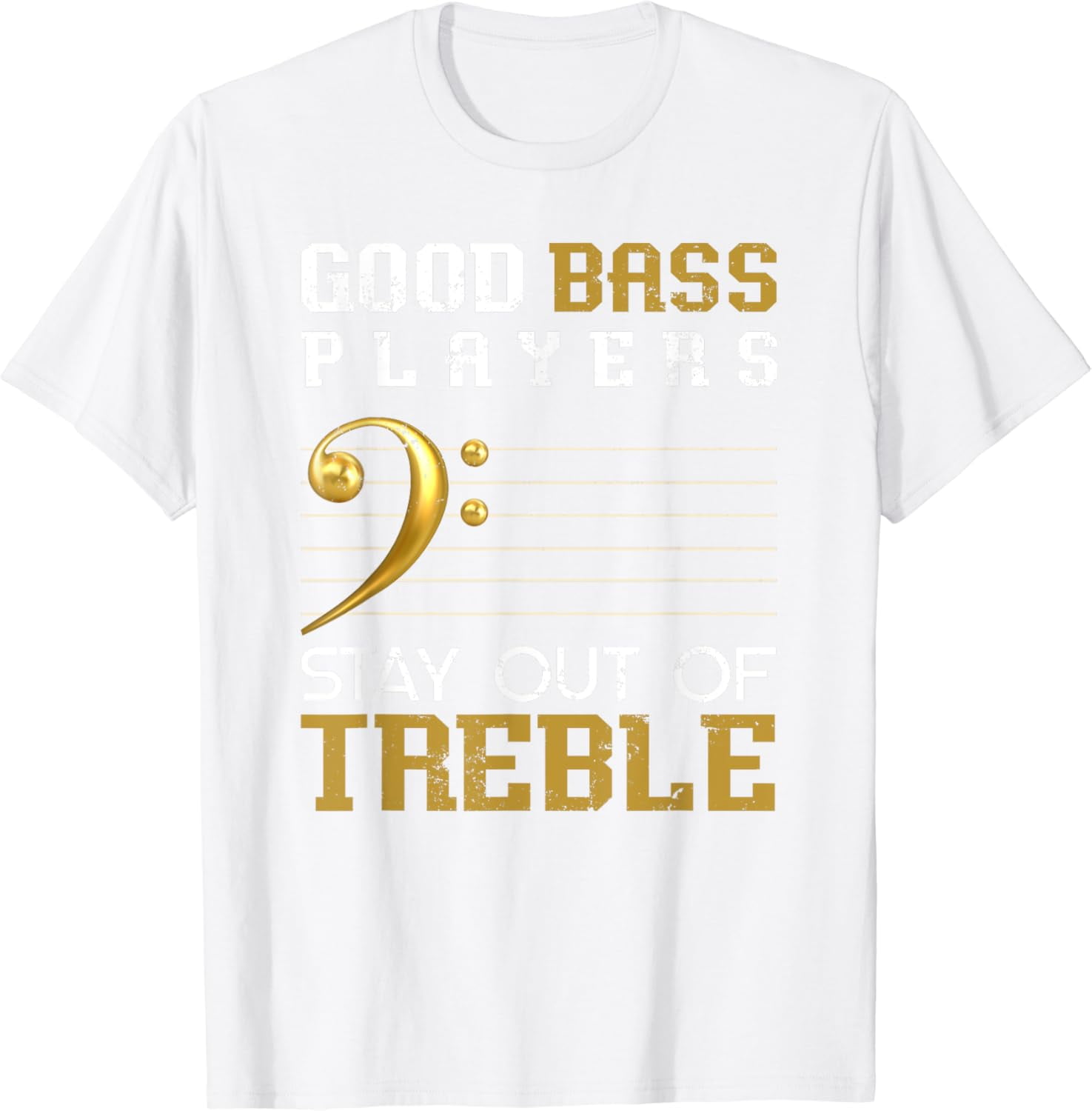 Bass Clef Funny Bass Player Gift Bass Guitar T-Shirt - Walmart.com