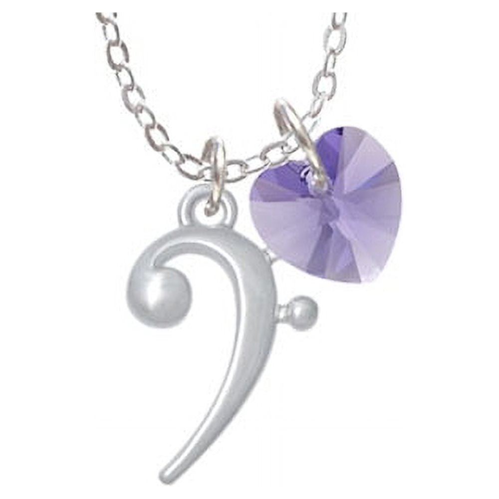 Bass Clef - Hot Purple Crystal Heart Sophia Necklace, 18"+1" - Walmart.com