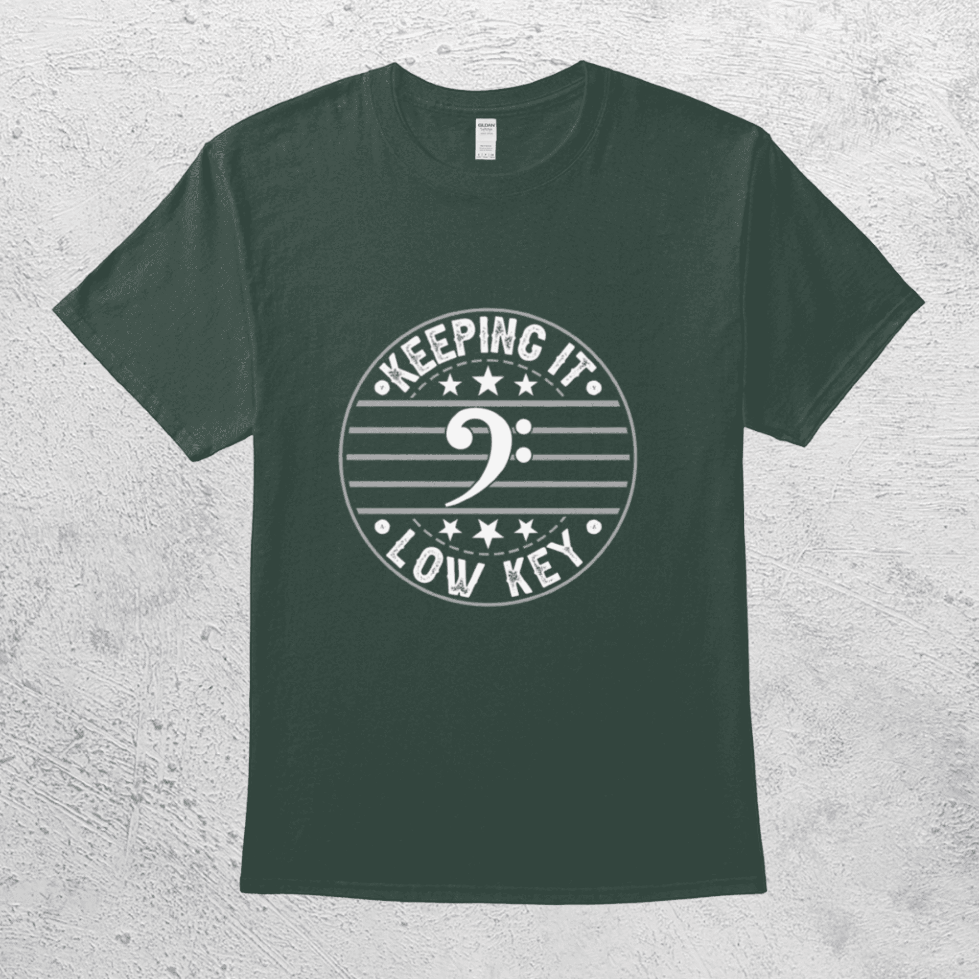 Bass Clef Keeping It Low Key Funny Musician Humor T-Shirt - Walmart.com