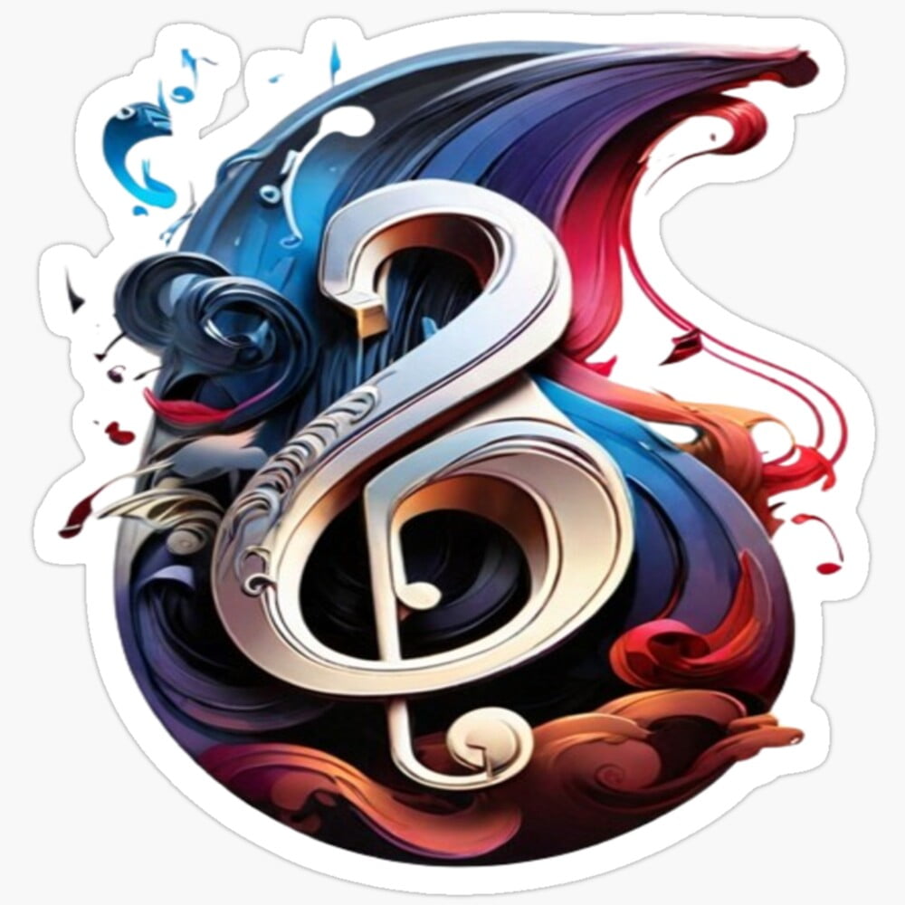 Bass Clef Low Key Sticker Phone Decal Water Bottle Stickers Car Decals ...