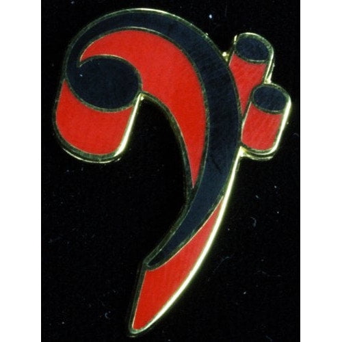 Bass Clef Pin in Gold and Red - Walmart.com