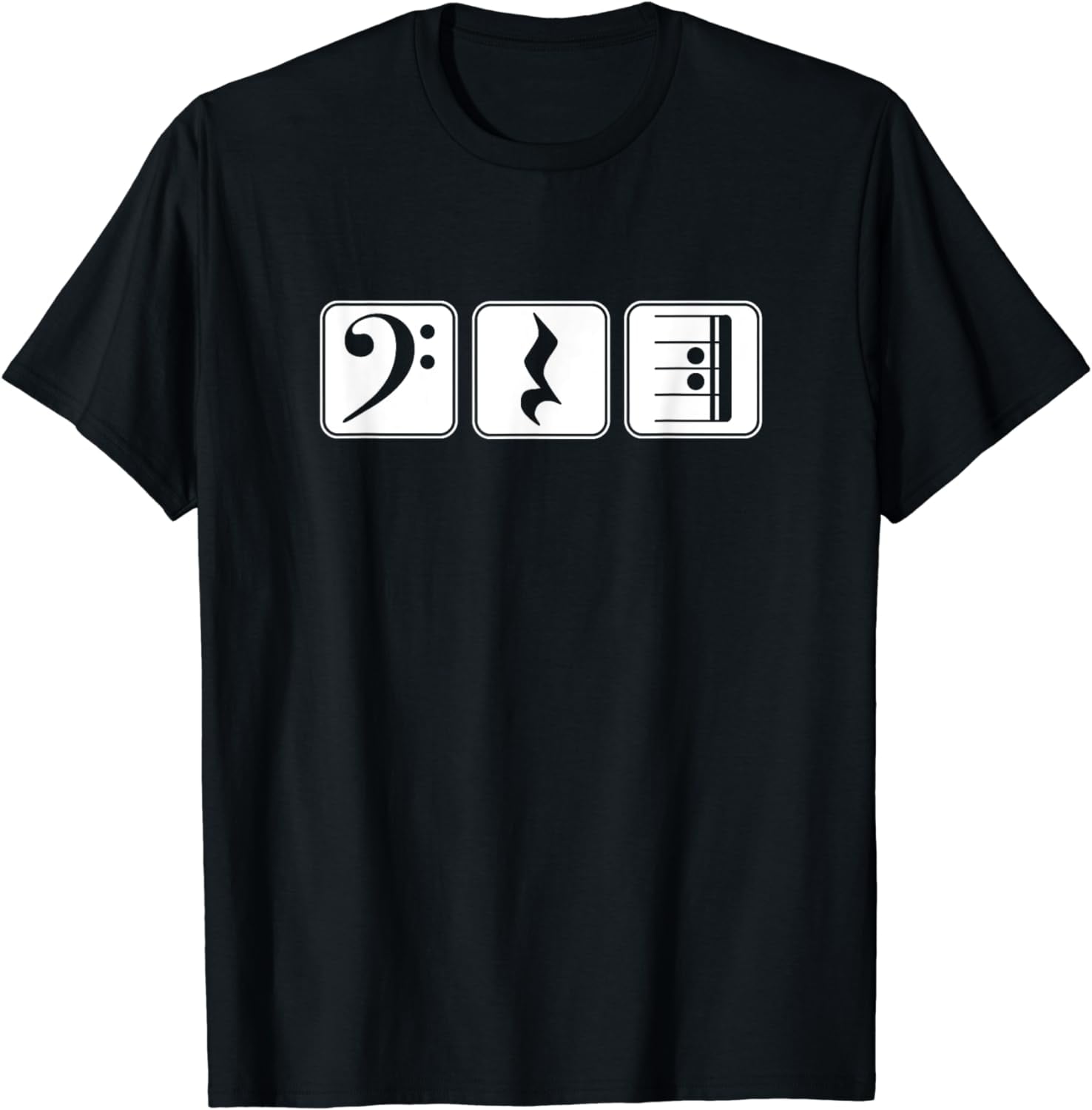 Bass Clef Play Rest Repeat Music Symbols T-Shirt - Walmart.com