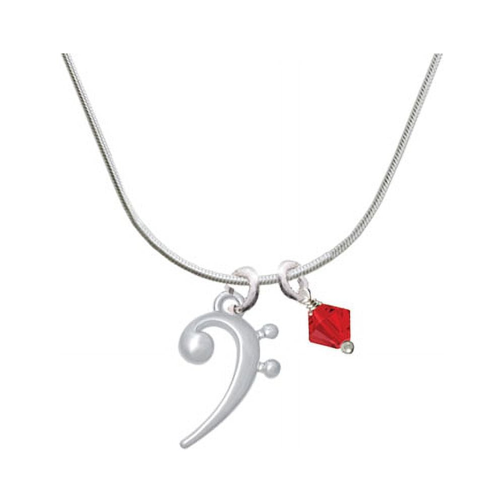 Bass Clef - Red Bicone Crystal Necklace - Walmart.com