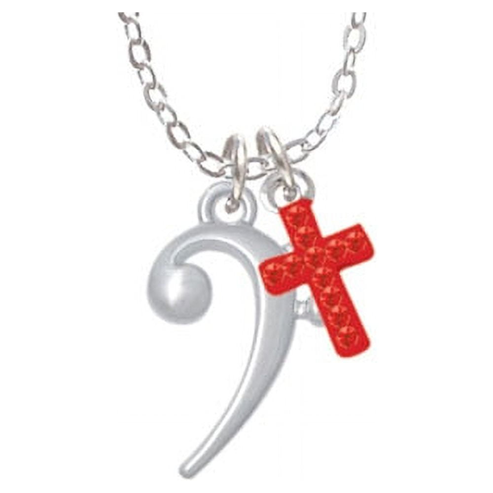 Bass Clef - Red Crystal Cross Sophia Necklace, 18"+1" - Walmart.com