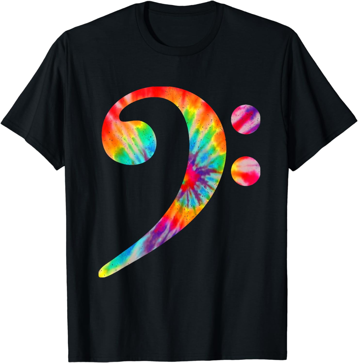 Bass Clef Tie Dye Guitar Psychedelic Vintage Bass Player T-Shirt ...