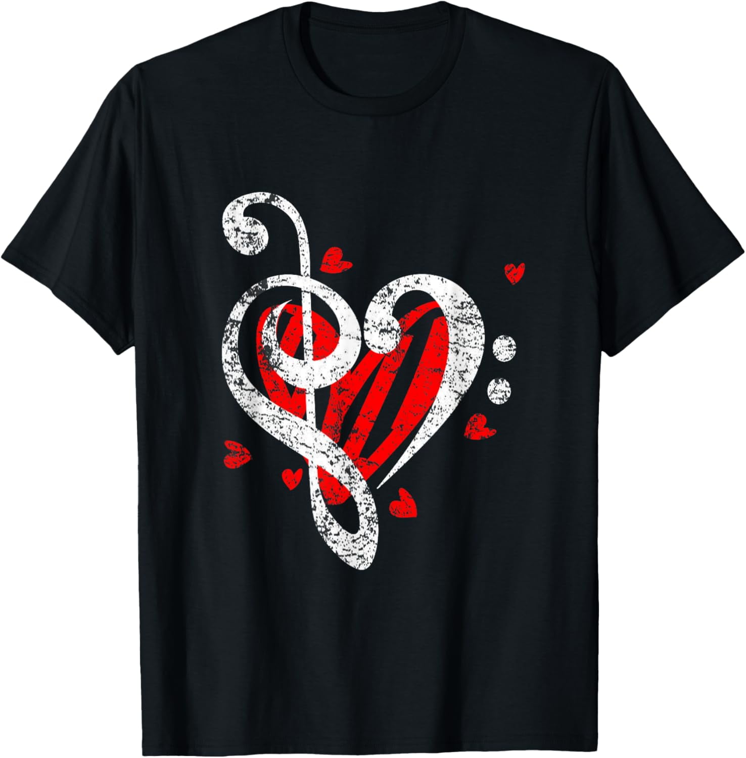 Bass Clef Treble Clef Heart Love Music T-Shirt - Walmart.com