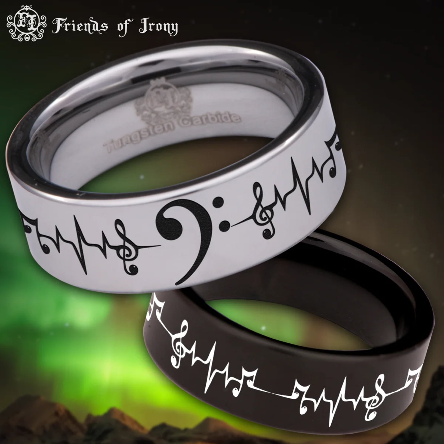 Bass Clef Tungsten Carbide Ring Walmart