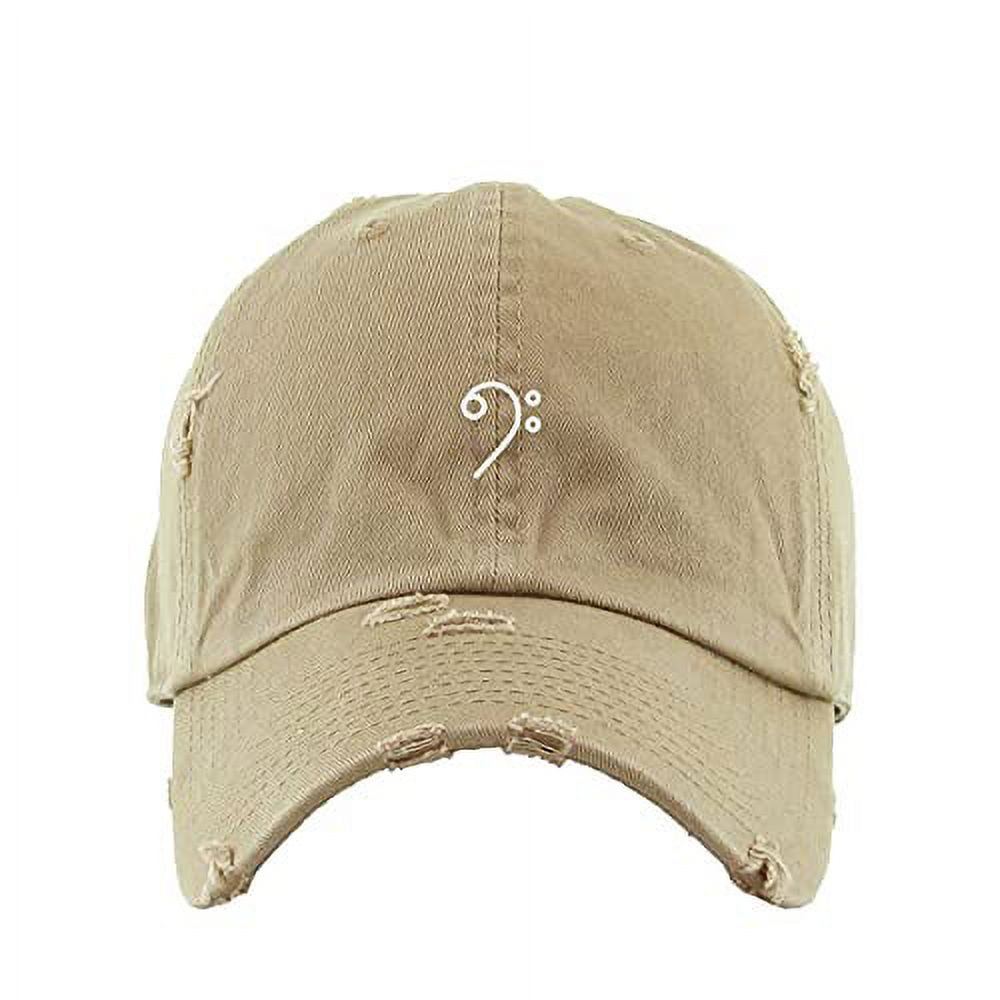 Bass Clef Vintage Baseball Cap Embroidered Cotton Adjustable Distressed ...