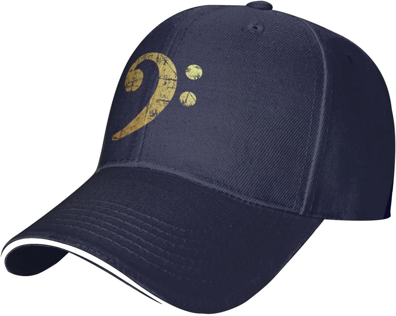 Bass Clef Vintage Bassist Gift Baseball Hats for Men Women Black ...