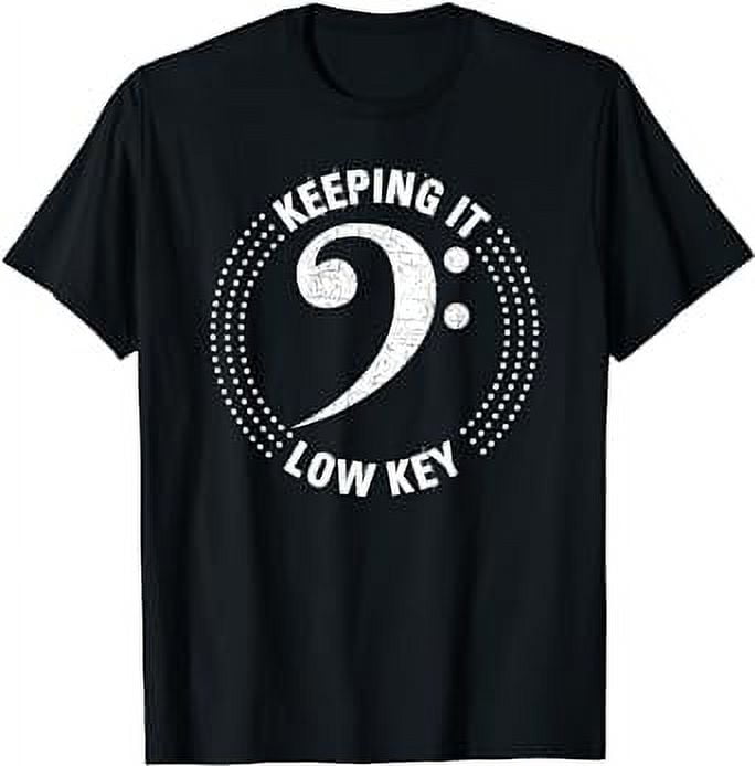 Bass Clef for Bass Players Bassists Keeping it Low Key Retro T-Shirt ...