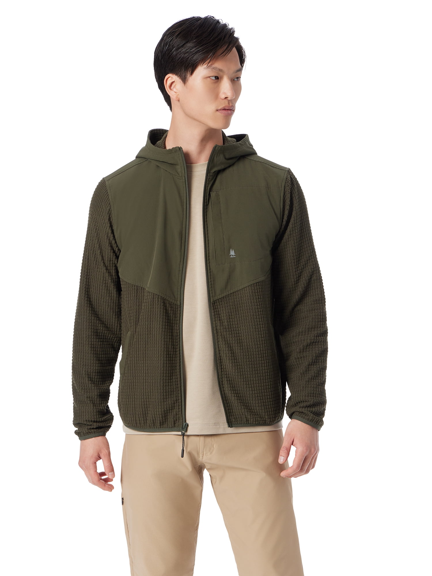 Bass & Co. Men's and Big Men's Mixed Media Zip Hoodie, Sizes S-XXXL - Walmart.com