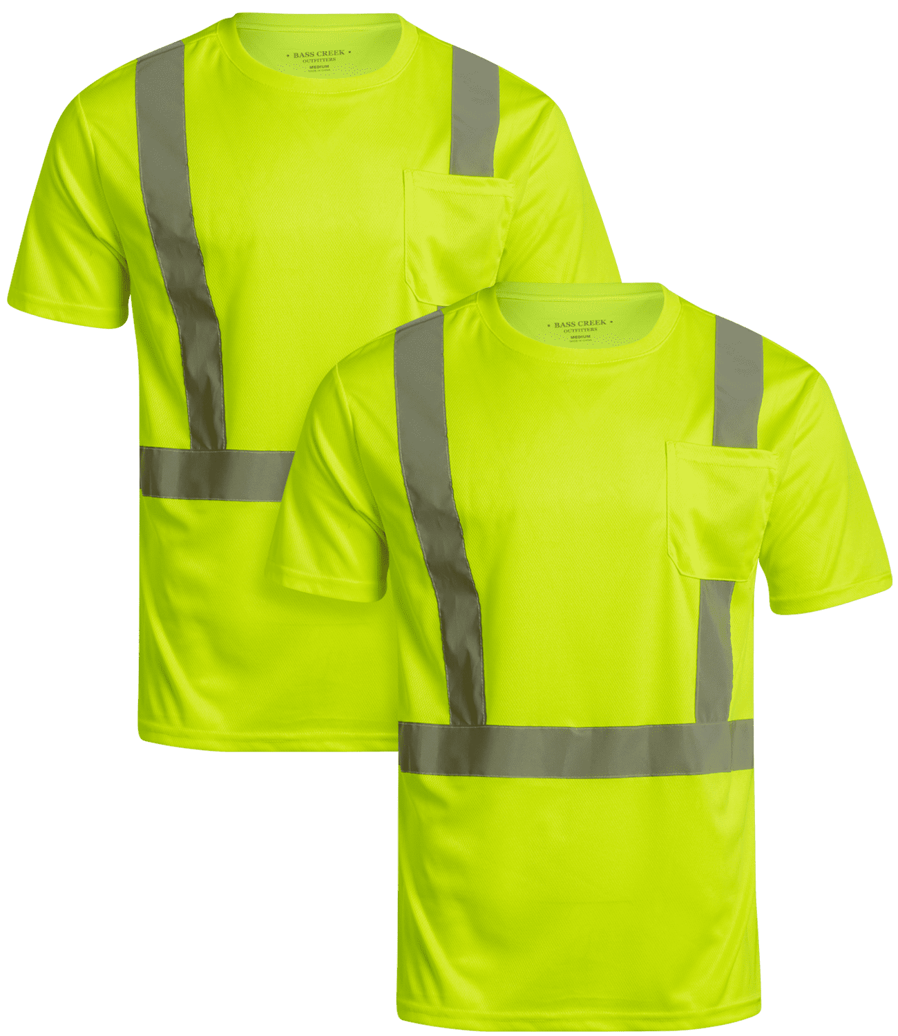 Bass Creek Outfitters Men's ANSI/ISEA Class 3 High Visibility Shirt – 2 ...