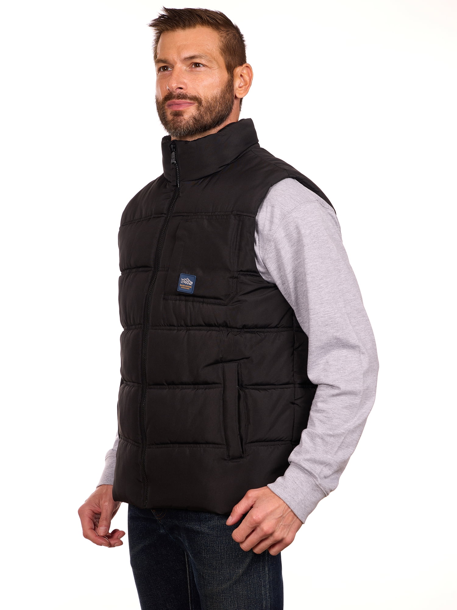 Bass Creek Outfitters Men's Double Needle Quilted Puffer Vest, Sizes M ...
