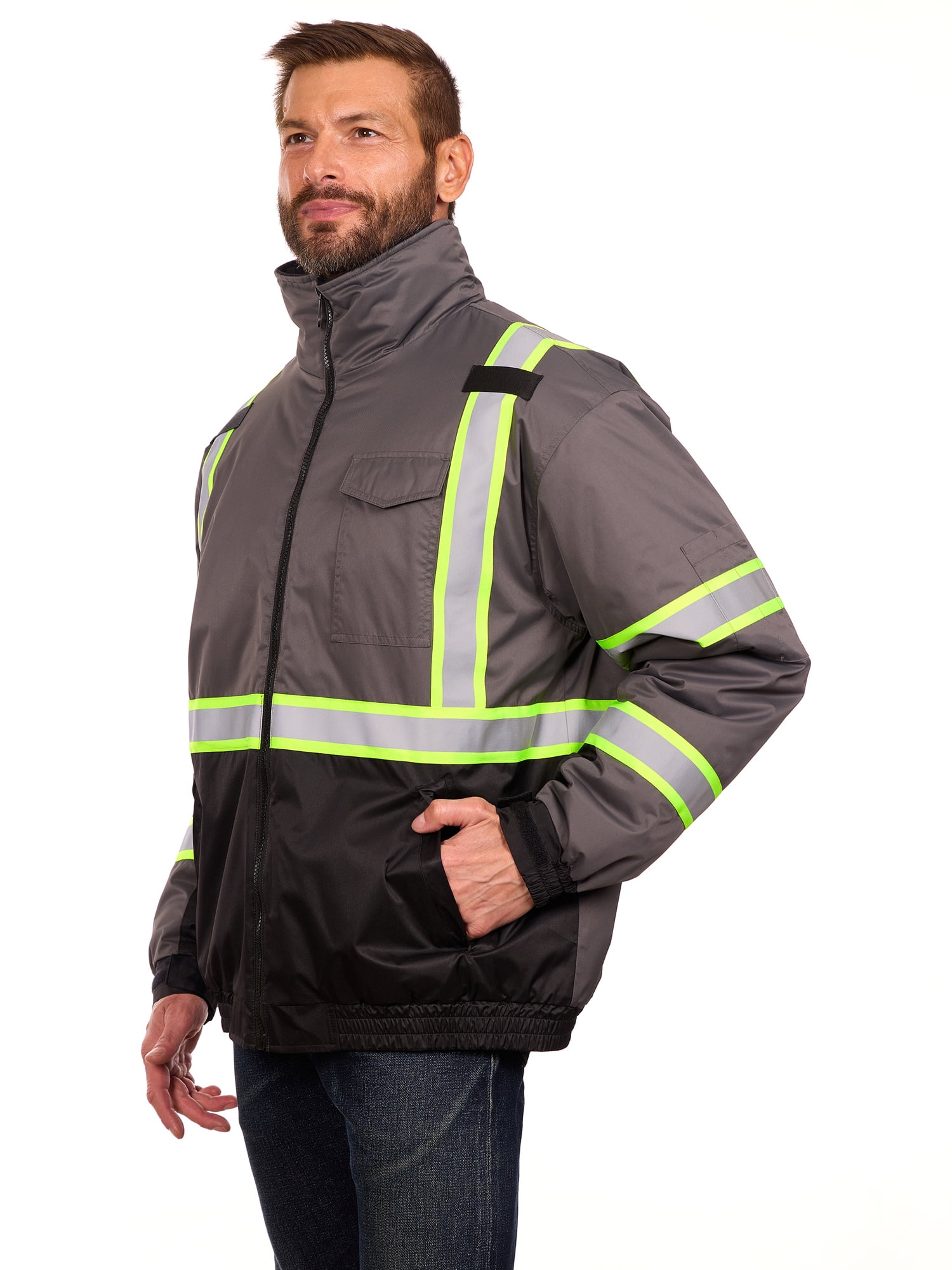 Bass Creek Outfitters Men's Oxford Insulated Safety Work Jacket with ...