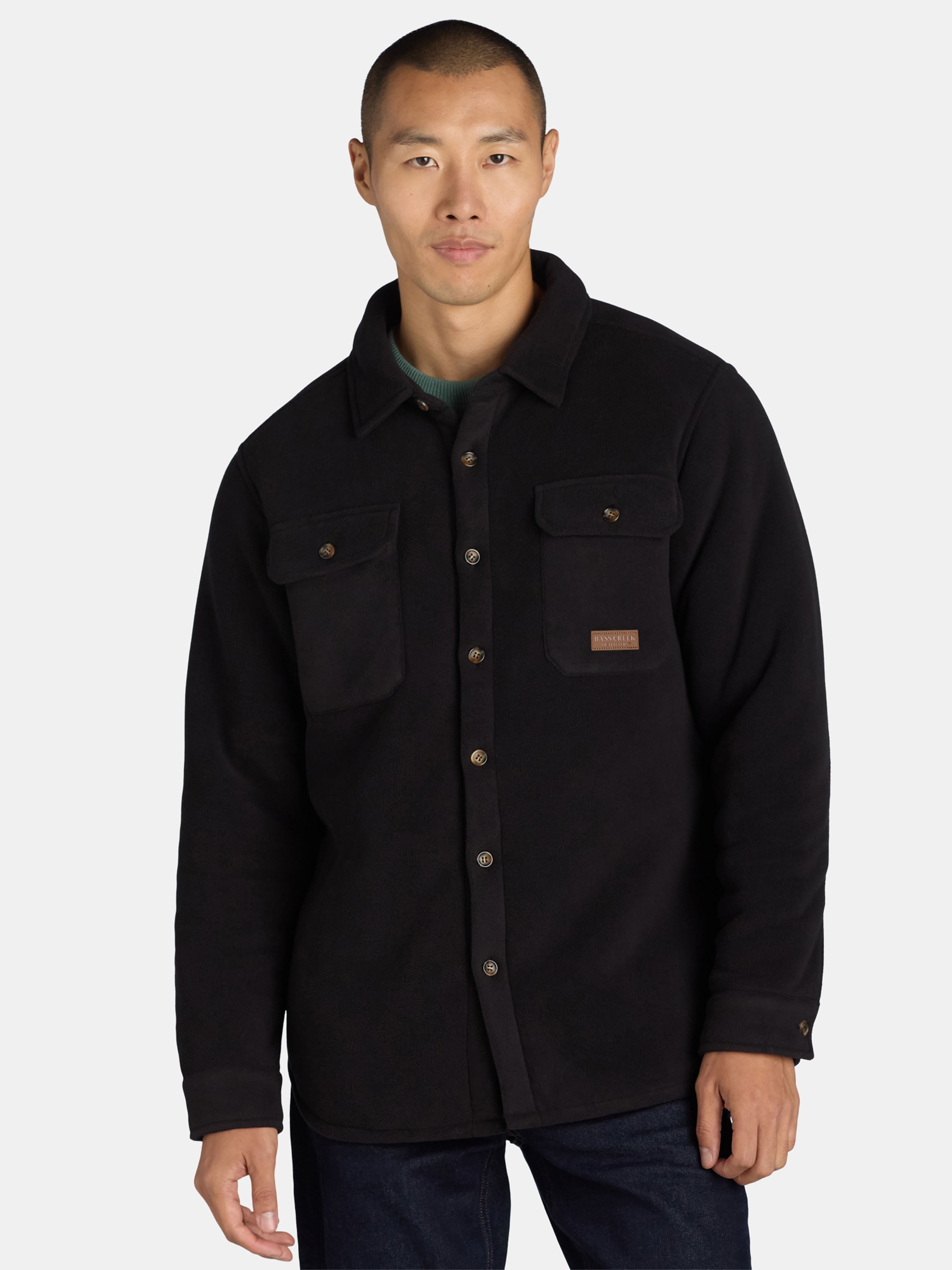 Bass Creek Outfitters Men's Polar Fleece Bonded w/ Sherpa Work Shirt ...