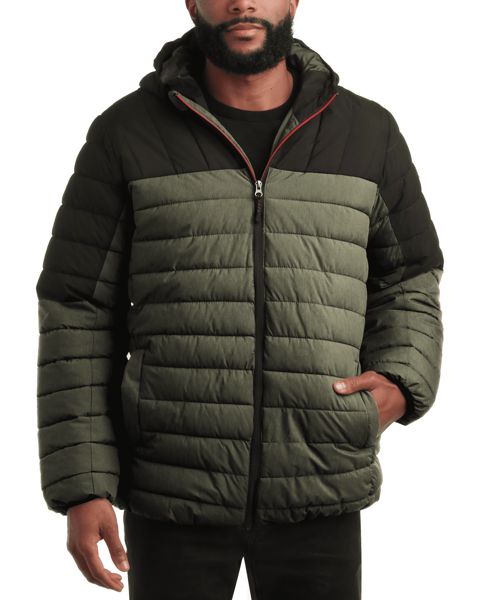 Bass Creek Outfitters Mens Puffer Jacket - Midweight Quilted Hooded ...