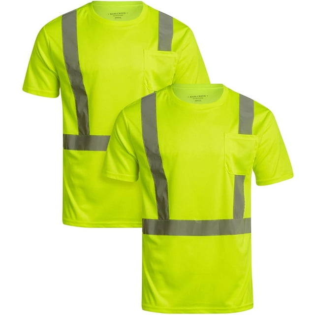 Bass Creek Outfitters Men's Safety Shirt - ANSI Class 2 High Visibility ...