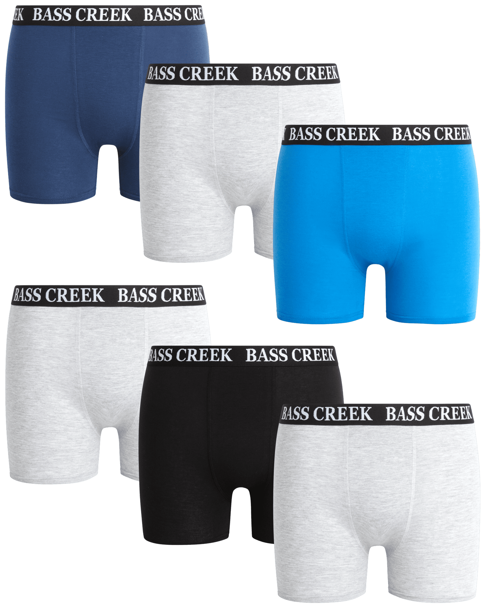 Bass Creek Outfitters Men's Underwear - 6 Pack Cotton Stretch Boxer ...