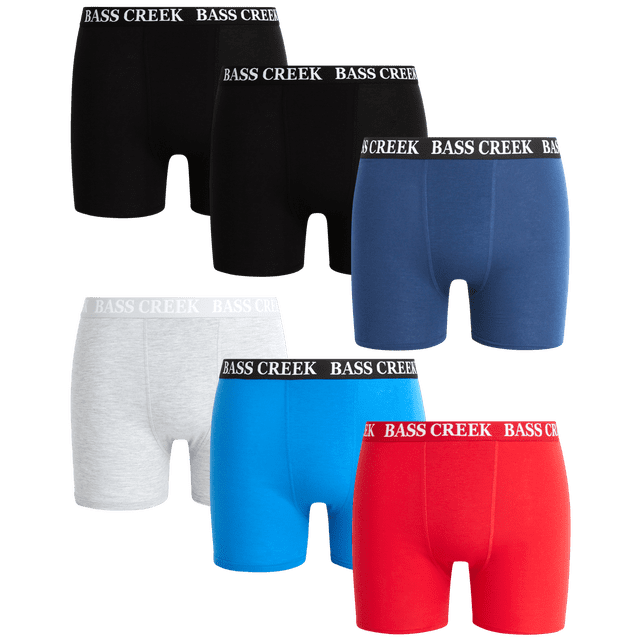 Bass Creek Outfitters Men's Underwear - 6 Pack Cotton Stretch Boxer ...