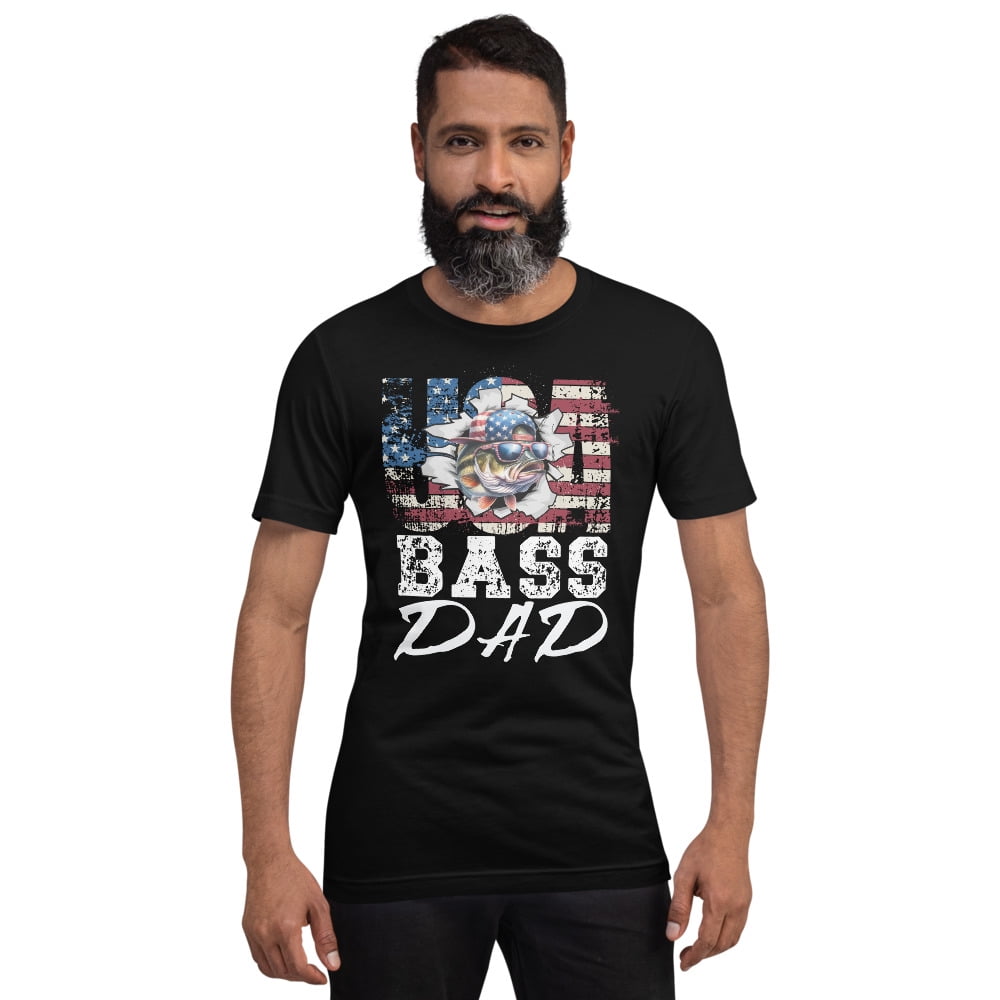 Bass_Dad Fathers Day Fishing Usa Dad Grandpa Shirt (S) - Walmart.com