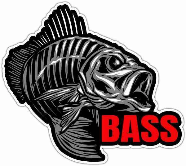 Bass Dead Fish Bone Fishing Fisherman Car Stickerphone Decal Water ...