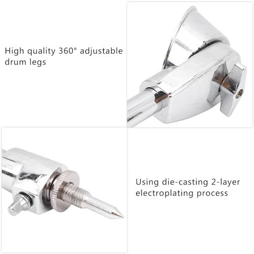 Bass Drum Spurs Legs, 2Pcs Bass Drum Kit Legs 360° Adjustable Drum Legs ...