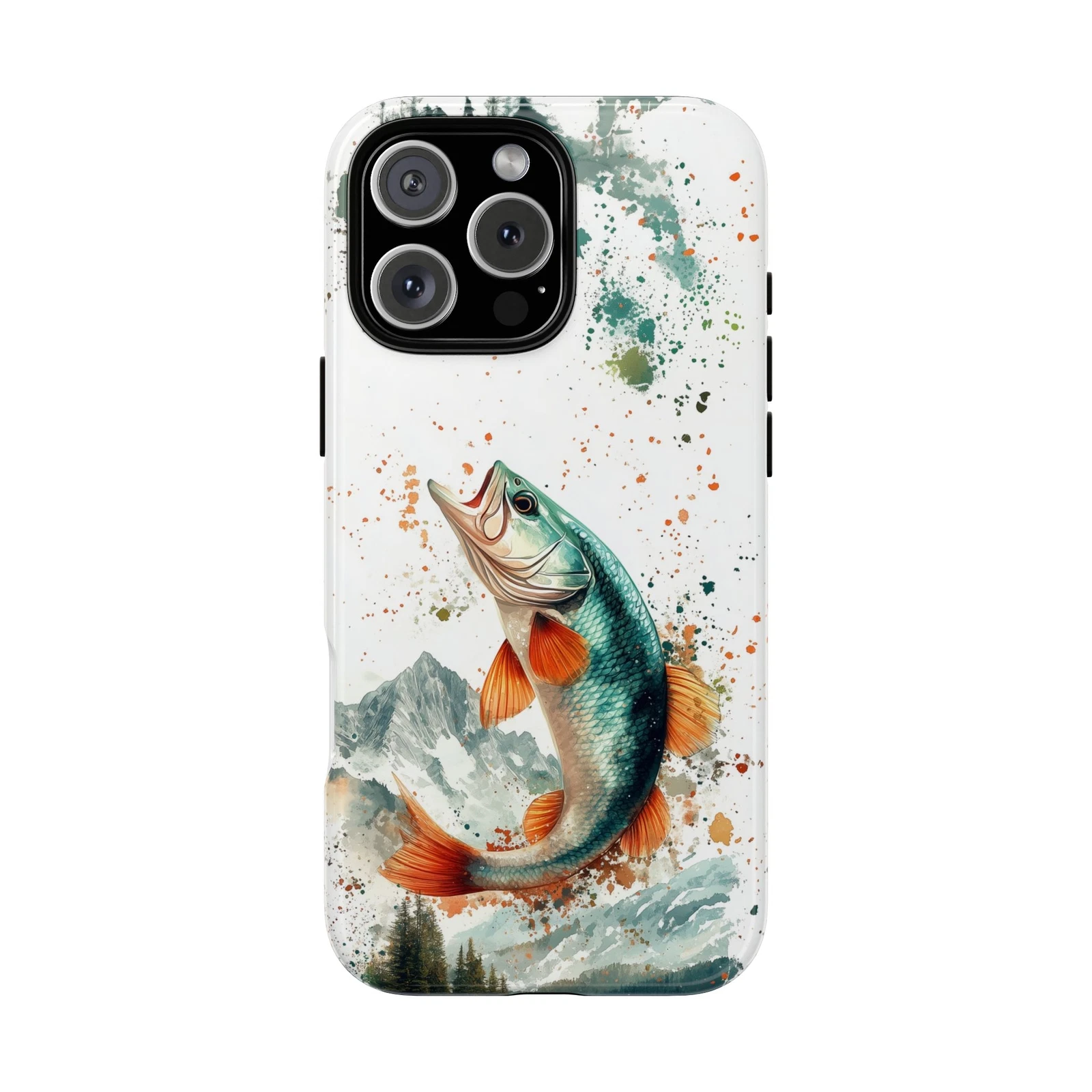 Bass Fish Abstract Water Art iPhone Case 17 16 15 14 13 12 11 Pro Max ...