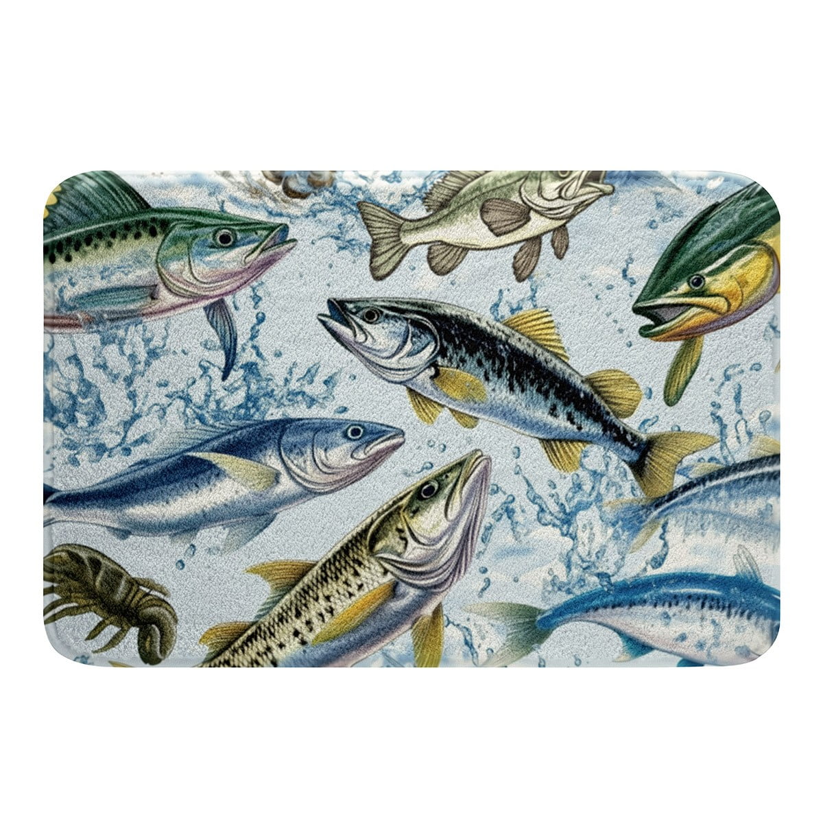 Bass Fish Bathroom Rug,Fishing Hunting Non Slip Bath Mat Teens Men ...